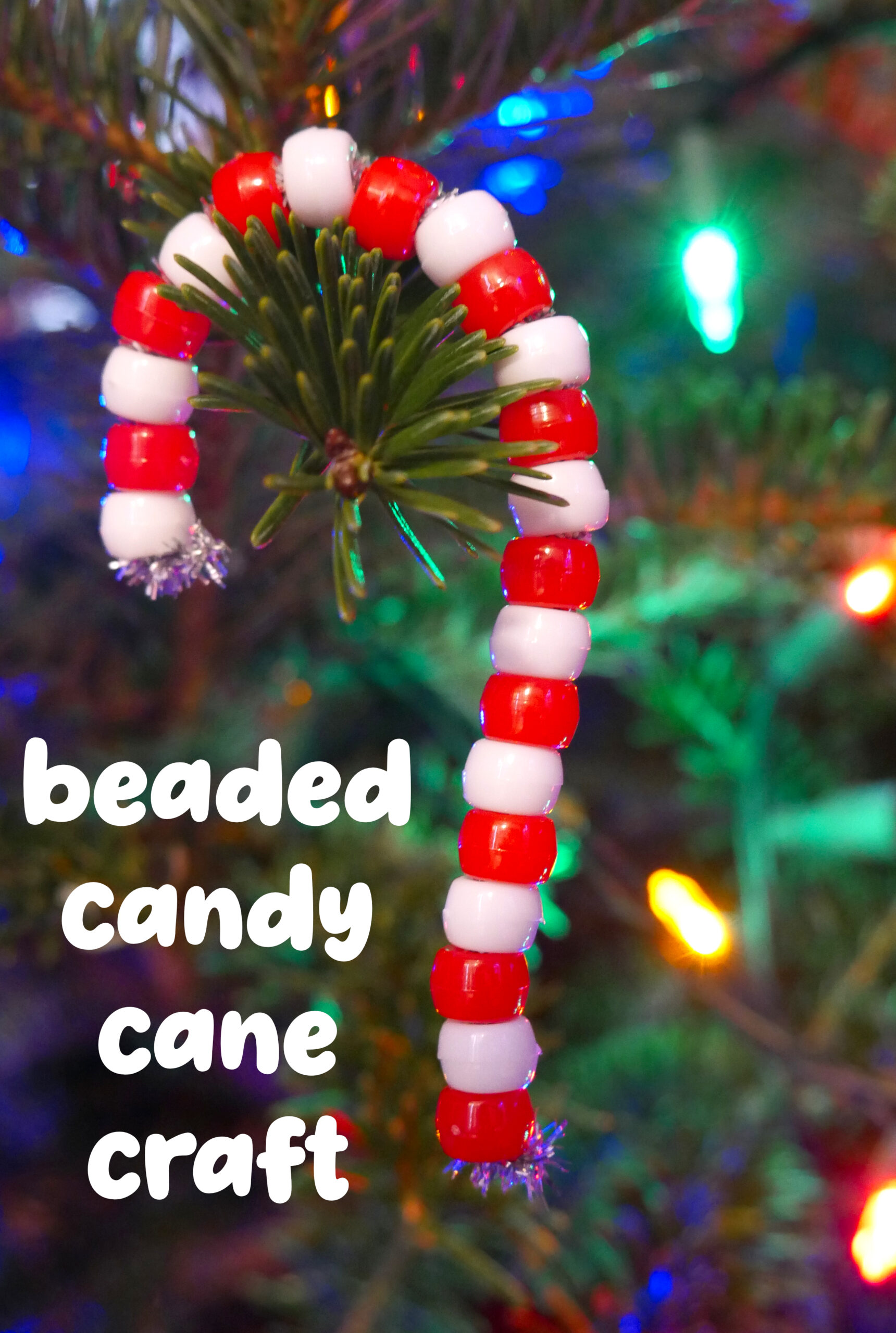Beaded Candy Cane Craft, Tutorial + Video - sparkleandsplatter.com